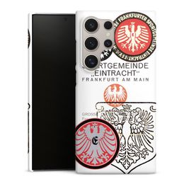DeinDesign Galaxy S24 Ultra Handy Premium Case Smartphone Handyh&uuml;lle Schutzh&uuml;lle gl&auml;nzend Retro Eintracht Frankfurt Official Licensed Product Premium Case