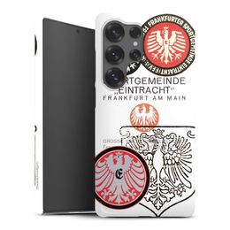 DeinDesign Galaxy S25 Ultra Handy Premium Case Smartphone Handyh&uuml;lle Schutzh&uuml;lle gl&auml;nzend Retro Eintracht Frankfurt Official Licensed Product Premium Case