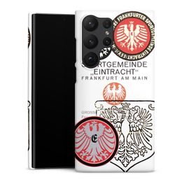 DeinDesign Galaxy S23 Ultra Handy Premium Case Smartphone Handyh&uuml;lle Schutzh&uuml;lle gl&auml;nzend Retro Eintracht Frankfurt Official Licensed Product Premium Case