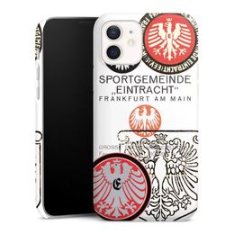 DeinDesign iPhone 12 Handy Premium Case Smartphone Handyh&uuml;lle Schutzh&uuml;lle gl&auml;nzend Retro Eintracht Frankfurt Official Licensed Product Premium Case