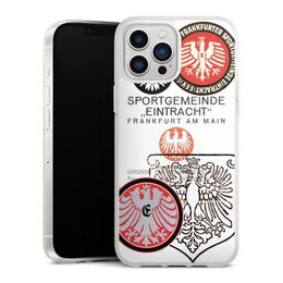 DeinDesign iPhone 13 Pro Max Handy Silikon H&uuml;lle Case transparent Handyh&uuml;lle Retro Eintracht Frankfurt Official Licensed Product Silikon Case