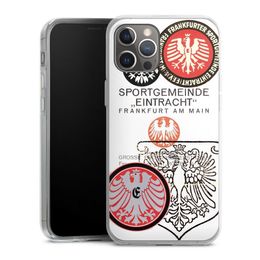 DeinDesign iPhone 12 Pro Max Handy Silikon H&uuml;lle Case transparent Handyh&uuml;lle Retro Eintracht Frankfurt Official Licensed Product Silikon Case