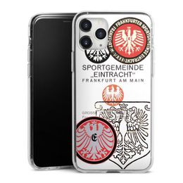 DeinDesign iPhone 11 Pro Max Handy Silikon H&uuml;lle Case transparent Handyh&uuml;lle Retro Eintracht Frankfurt Official Licensed Product Silikon Case