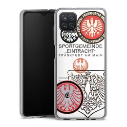 DeinDesign Galaxy A12 Handy Silikon H&uuml;lle Case transparent Handyh&uuml;lle Eintracht Frankfurt Retro Official Licensed Product Silikon Case