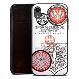 DeinDesign iPhone Xr Handy Silikon H&uuml;lle Case schwarz Handyh&uuml;lle Retro Eintracht Frankfurt Official Licensed Product