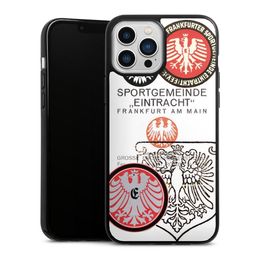 DeinDesign iPhone 13 Pro Max Handy Silikon H&uuml;lle Case schwarz Handyh&uuml;lle Retro Eintracht Frankfurt Official Licensed Product