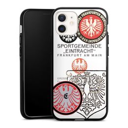 DeinDesign iPhone 12 mini Handy Silikon H&uuml;lle Case schwarz Handyh&uuml;lle Retro Eintracht Frankfurt Official Licensed Product