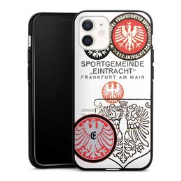 DeinDesign iPhone 12 Handy Silikon H&uuml;lle Case schwarz Handyh&uuml;lle Retro Eintracht Frankfurt Official Licensed Product