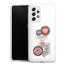 DeinDesign Galaxy A33 5G Handy Silikon H&uuml;lle Case wei&szlig; Handyh&uuml;lle Eintracht Frankfurt Retro Official Licensed Product Silikon Case
