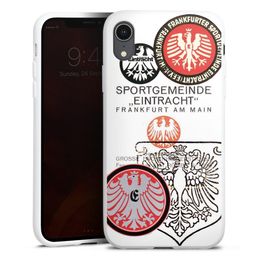 DeinDesign iPhone Xr Handy Silikon H&uuml;lle Case wei&szlig; Handyh&uuml;lle Retro Eintracht Frankfurt Official Licensed Product Silikon Case