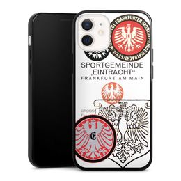 DeinDesign iPhone 12 mini Handy Slim Case extra d&uuml;nn Silikon Handyh&uuml;lle schwarz H&uuml;lle Retro Eintracht Frankfurt Official Licensed Product Silikon Slim Case