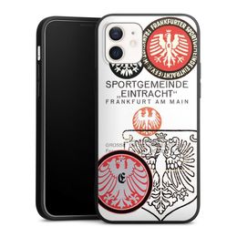 DeinDesign iPhone 12 Handy Premium Silikon H&uuml;lle Handyh&uuml;lle schwarz Case Retro Eintracht Frankfurt Official Licensed Product Silikon Premium Case