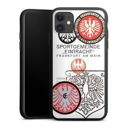 DeinDesign iPhone 11 Handy Premium Silikon H&uuml;lle Handyh&uuml;lle schwarz Case Retro Eintracht Frankfurt Official Licensed Product Silikon Premium Case