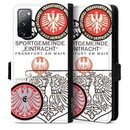 DeinDesign Galaxy S20 Handy Klapph&uuml;lle Handyh&uuml;lle aus Kunst Leder schwarz Flip Case Official Licensed Product Retro Eintracht Frankfurt Sideflip mit Lasche