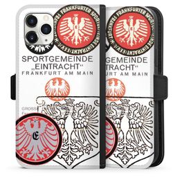 DeinDesign iPhone 11 Pro Handy Klapph&uuml;lle Handyh&uuml;lle aus Kunst Leder schwarz Flip Case Retro Eintracht Frankfurt Official Licensed Product Sideflip mit Lasche