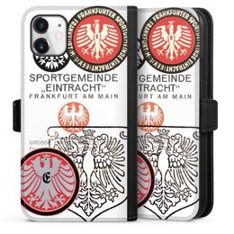 DeinDesign iPhone 11 Handy Klapph&uuml;lle Handyh&uuml;lle aus Kunst Leder schwarz Flip Case Retro Eintracht Frankfurt Official Licensed Product Sideflip mit Lasche