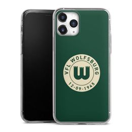 DeinDesign iPhone 11 Pro Handy Slim Case Silikon Handyh&uuml;lle transparent H&uuml;lle extra d&uuml;nn 80 Jahre Official Licensed Product Vfl Wolfsburg Silikon Slim Case