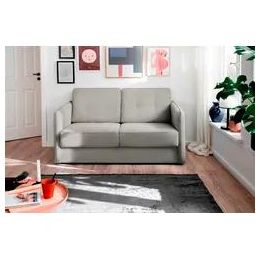 Schlafsofa Home Affaire "Milano", grau, B:147cm H:89cm T:87cm, 100% Polyester, Sofas, Schlafsofa, zwei einzeln ausziehbare Liegefunktionen