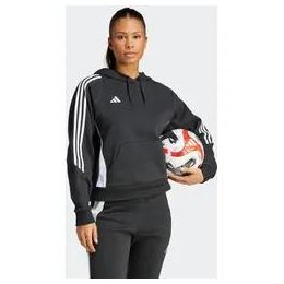Kapuzensweatshirt Adidas PERFORMANCE "TIRO 24 SWEAT HOODIE", Damen, Gr. XXL, schwarz-wei&szlig; (schwarz, wei&szlig;), Obermaterial: 70% Baumwolle, 30% Polyester, normal, Rundhals, angesetztes B&uuml;ndchen, Sweatshirts