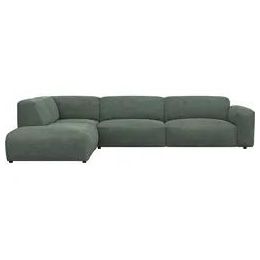 Ecksofa FLEXLUX "Lucera, super bequem durch hochwertigen Sitzaufbau mit Kaltschaum", gr&uuml;n (dusty gr&uuml;n), B:321cm H:73cm T:231cm, 85% Polyester/15%Polyamide, Sofas, Ecksofa, modern & anschmiegsam, L-Form, Designsofa