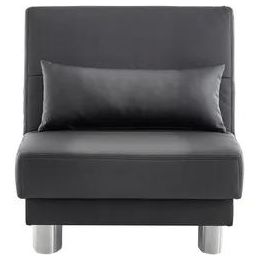 Schlafsofa Home Affaire "Gina", schwarz, B:80cm H:86cm T:195cm, 100% PU, Sofas, Schlafsofa, mit einem Handgriff vom Sofa zum Bett