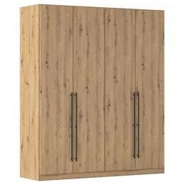 Kleiderschrank Rauch "Dreht&uuml;renschrank Schrank Garderobe W&auml;scheschrank Schlafzimmer AVOLA", braun (eiche artisan), B:181cm H:197cm T:54cm, Holzwerkstoff, Schr&auml;nke, Kleiderschrank, mit hochwertigen Stangengriffen in Schwarz aus Metall MADE IN GERMANY, Topseller