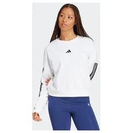 Sweatshirt Adidas SPORTSWEAR "ESSENTIALS 3-STREIFEN FRENCH TERRY", Damen, Gr. XL, schwarz-wei&szlig; (wei&szlig;, schwarz), Obermaterial: 55% Baumwolle, 36% Polyester, 9% Viskose, normal, Rundhals, angesetztes B&uuml;ndchen, Sweatshirts Sweatshirt
