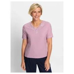 Classic Dog Spitzenshirt CLASSIC "Shirt", Damen, Gr. 48, rosa (ros&eacute;), 100% Baumwolle, Spitze:100% Polyester, unifarben, Shirts