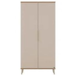 Kleiderschrank YUNY BY PAIDI "HAZEL in Beige, inkl. Kleiderstangen und Einlegeb&ouml;den", cashmere, beige, eiche, montana, B:95cm H:198cm T:52cm, Holzwerkstoff, Schr&auml;nke, Kleiderschrank, stabiler Dreht&uuml;renschrank aus Holz, mit Soft-Close-Funktion