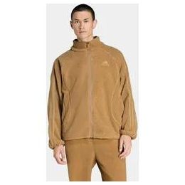 Trainingsjacke Adidas ORIGINALS "BORG FLEECE TEAMGEIST", Herren, Gr. S, cardboard, Obermaterial: 100% Polyester, Jacken Trainingsjacke, Fleecejacke f&uuml;r Erwachsene, lockere Passform, mit Stehkragen