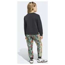 Trainingsanzug Adidas ORIGINALS "Adidas ORIGINALS X LIBERTY LONDON SET MIT RUNDHALSAUSSCHNITT", Jungen, Gr. 104, schwarz, Obermaterial: 70% Baumwolle, 30% Polyester, Sportanz&uuml;ge Trainingsanzug