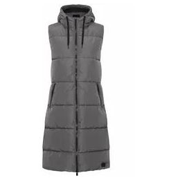Longweste oxmo "Longweste OXSolice", Damen, Gr. XL, grau (pewter), Obermaterial: 100% Polyester PES., Westen Longweste