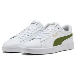 Sneaker Puma "SMASH 3.0 L", Damen, Gr. 45, gr&uuml;n (Puma wei&szlig;, olive gr&uuml;n), Leder, unifarben, Schuhe Sneaker, mit sportlicher Optik, mit leicht profilierter Gummilaufsohle