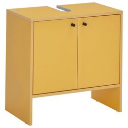 Mid.you Waschbeckenunterschrank, Gelb, Kunststoff, 60x60x35 cm, Made in EU, stehend, Badezimmer, Badezimmerschr&auml;nke, Waschbeckenunterschr&auml;nke