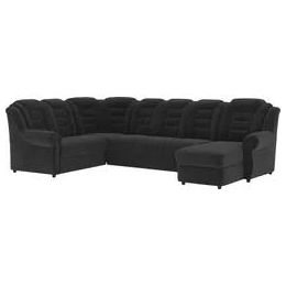 Wohnlandschaft Home Affaire "Boston U-Form", schwarz, B:333cm H:102cm T:216cm, 100% Polyester, Sofas, Wohnlandschaft, mit hoher R&uuml;ckenlehne, wahlweise mit Bettfunktion & Stauraum