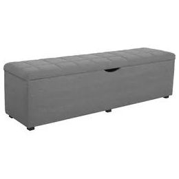 Hockerbank Home Affaire "Checked", grau, B:160cm H:42cm T:40cm, Struktur fein (100% Polyester) f&uuml;r Bett Classico, Piazza, Premium und Vega;Struktur (100% Polyester) f&uuml;r Bett Crato und Lucina;Struktur (60% Baumwolle, 40% Leinen) f&uuml;r Bett Kiss;Kunstleder f&uuml;r Bett Natura;Struktur (100% Polyester) f&uuml;r Bett Nordica, Hocker, mit Stauraum, Breite 120 cm und 160 cm, als Bettbank geeignet