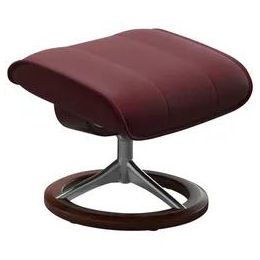 Fu&szlig;hocker stressless "Admiral", rot (bordeaux batick), B:55cm H:41cm T:39cm, Leder BATICK: BATICK ist ein leicht korrigiertes, durchgef&auml;rbtes und genarbtes M&ouml;belleder, bei dem die meisten Unebenheiten und Spuren in der Regel entfernt wurden., Hocker, Fu&szlig;hocker, mit Signature Base, Gestell Braun