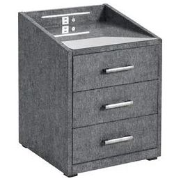 Nachtkonsole ED EXCITING DESIGN "Moon", grau (anthrazit, brego 18 anthrazit), B:47cm H:61cm T:46cm, Sideboards, Nachtkonsole, mit LED-Beleuchtung und USB-Anschluss & USB-C-Anschluss