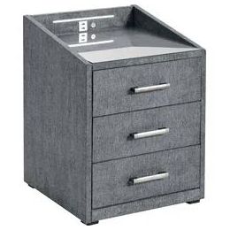 Nachtkonsole ED EXCITING DESIGN "Moon", grau (anthrazit, uran 04 anthrazit), B:47cm H:61cm T:46cm, Sideboards, Nachtkonsole, mit LED-Beleuchtung und USB-Anschluss & USB-C-Anschluss