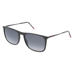 Hugo 207437 | Herren-Sonnenbrille | Fassung: Vollrand, Eckig, Kunststoff, Schwarz | Glasfarbe: Grau Verlaufend