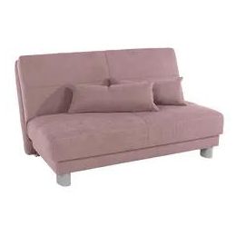 Schlafsofa Home Affaire "Gina", rosa (flamingo), B:140cm H:86cm T:195cm, Sofas, Schlafsofa, mit einem Handgriff vom Sofa zum Bett