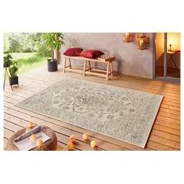 Teppich NORTHRUGS "Navarino" Gr. 2, beige (creme, taupe), B:80cm H:8mm L:150cm, Polypropylen (PP), Teppiche, Teppich, In-& Outdoor, Teppich, Vintage, Orientalisch, Balkon, Wohnzimmer