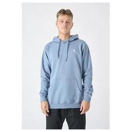 Kapuzensweatshirt Cleptomanicx "Hooded Embro Gull 2", Herren, Gr. S, blau, 100% Baumwolle, bestickt, normal, ohne Ausschnitt, Sweatshirts, im klassischen Design