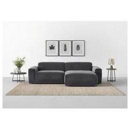 Ecksofa Trendmanufaktur "Braga, mit hochwertigem Kaltschaum, L-Form, in Cord erh&auml;ltlich", grau (anthrazit), B:255cm H:72cm T:160cm, 88% Polyester, 12% Polyacryl, Sofas, Ecksofa, modernes Sofa, Couch mit hohem Sitzkomfort, 255/72/160 cm (B/H/T)