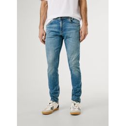 Tapered-fit-Jeans Pepe Jeans "TAPERED JEANS", Herren, Gr. 31, L&auml;nge 32, blau (blau dirty), Denim/Jeans, Obermaterial: 99% Baumwolle, 1% Elasthan, gerade, unten schmal lang, Jeans Tapered-fit-Jeans