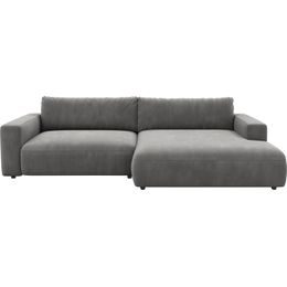 Ecksofa Musterring "LUCIA L-Form", grau (stone samt), B:296cm H:81cm T:190cm, Flachgewebe VALMONT (60% Baumwolle/40% Leinen);Leder PURO, pigmentiertes Leder;Microfaser CRONA (100% Polyester);Flachgewebe FLORIS (100% Polyester);Leder BAX, pigmentiertes Leder, Sofas, Ecksofa
