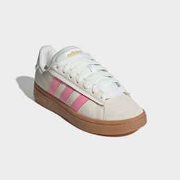 Sneaker adidas Sportswear "GRAND COURT ALPHA", Damen, Gr. 37, wei&szlig; (sanftes wei&szlig;, bliss pink, gold metallic), Leder, Textil, Schuhe Sneaker, inspiriert vom Design des adidas campus 00