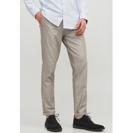Jack & Jones Chinohose JACK & JONES "MARCO &ndash; Chinohose mit Stretchanteil und Komfort", Herren, Gr. 30, L&auml;nge 32, beige, Web, Obermaterial: 68% Polyester, 29% Viskose, 3% Elasthan, unifarben, slim fit normal, Hosen Chinohose, modisch, slim fit, Web