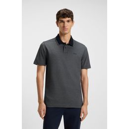 Poloshirt BOSS Orange "PeoxfordNew", Herren, Gr. M, blau (dunkelblau404), Jersey, Obermaterial: 100% Baumwolle, unifarben, relaxed fit, hoch geschlossener Ausschnitt, eingesetzt eingefasste Kante, Shirts Poloshirt, mit Polokragen