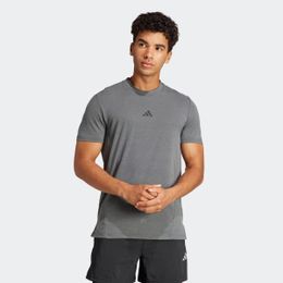 T-Shirt adidas Performance "DESIGNED FOR TRAINING WORKOUT", Herren, Gr. S, grau (dgh solid grau), Obermaterial: 81% Polyester, 14% Lyocell, 5% Elasthan, Rundhals, Shirts T-Shirt